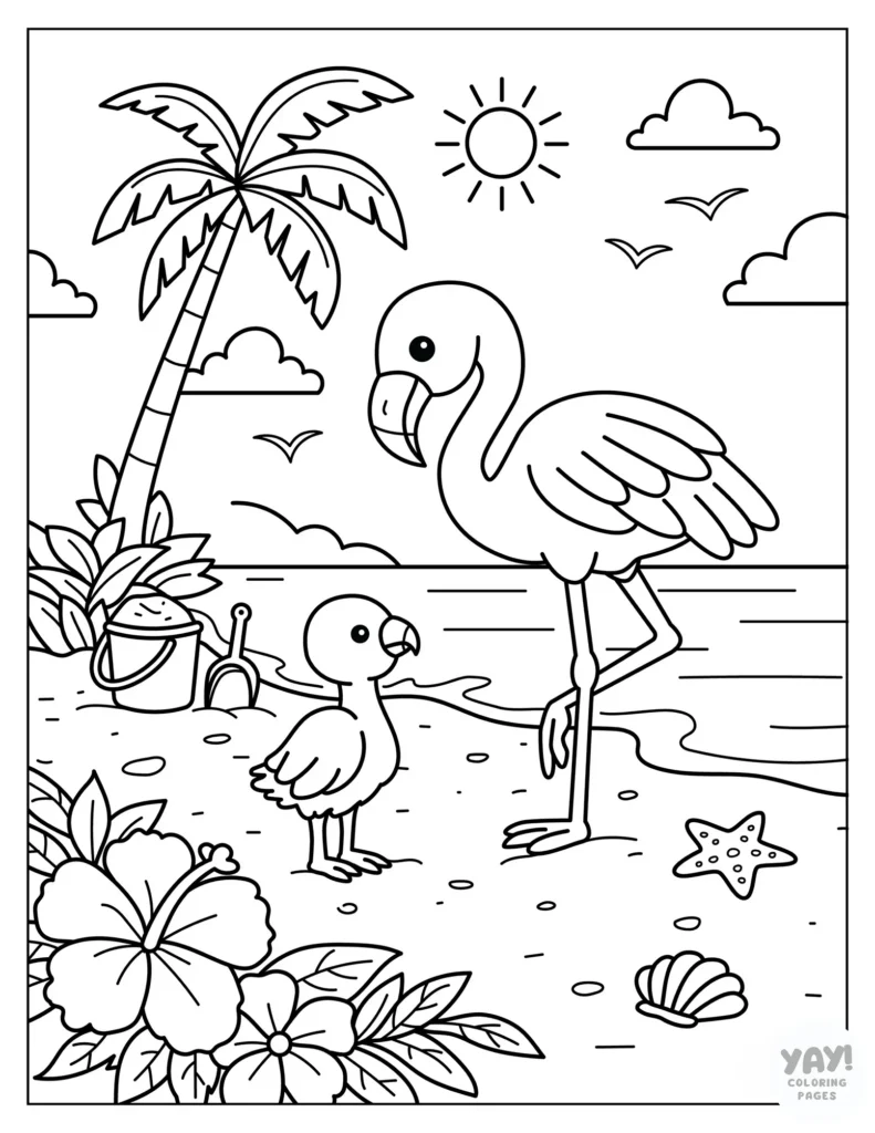 Flamingo Coloring Pages (Free Printables)