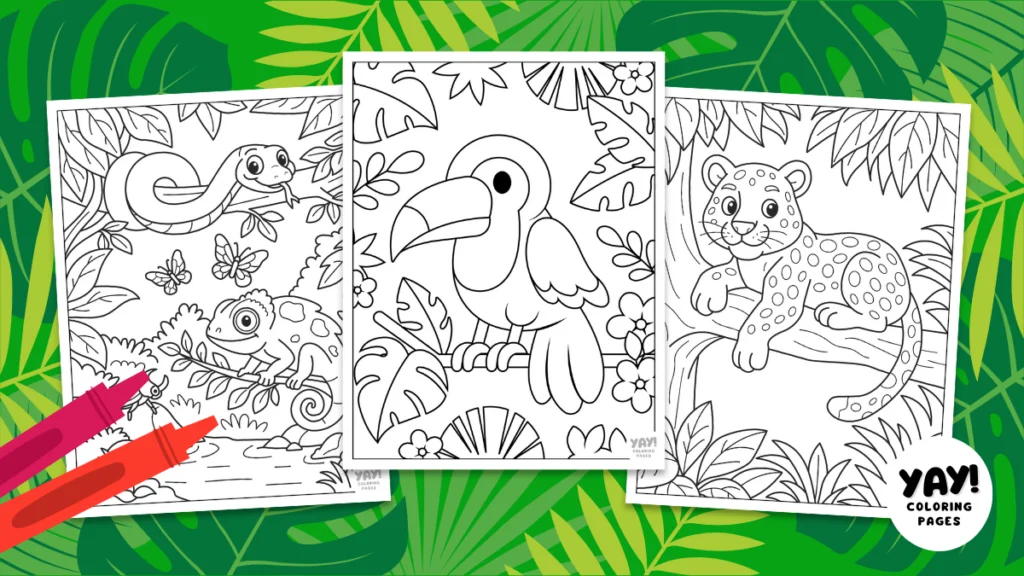 Jungle Coloring Pages (Free Printables)