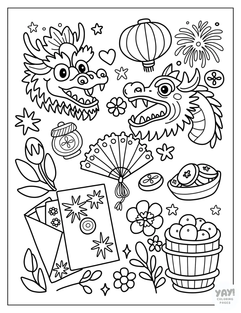Lunar New Year Coloring Pages (Free Printables)