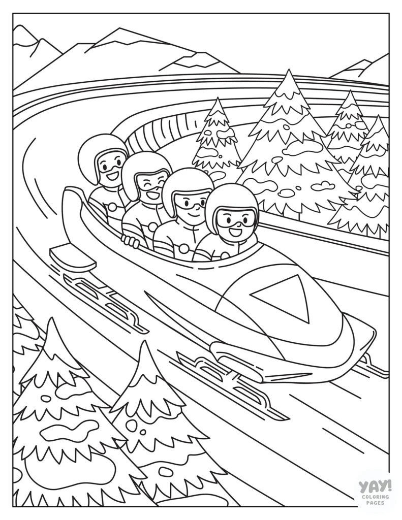 Winter Sports Coloring Pages (Free Printables)